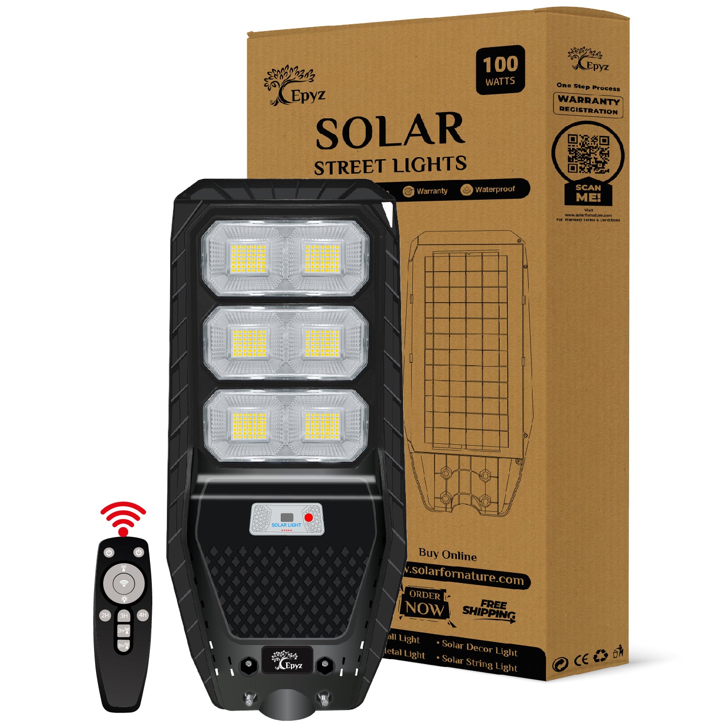 Buy Solar 100 Watt Led Street light With Motion Sensor Light – Solar ...