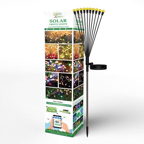 10 LED Solar Firefly Yellow Lights