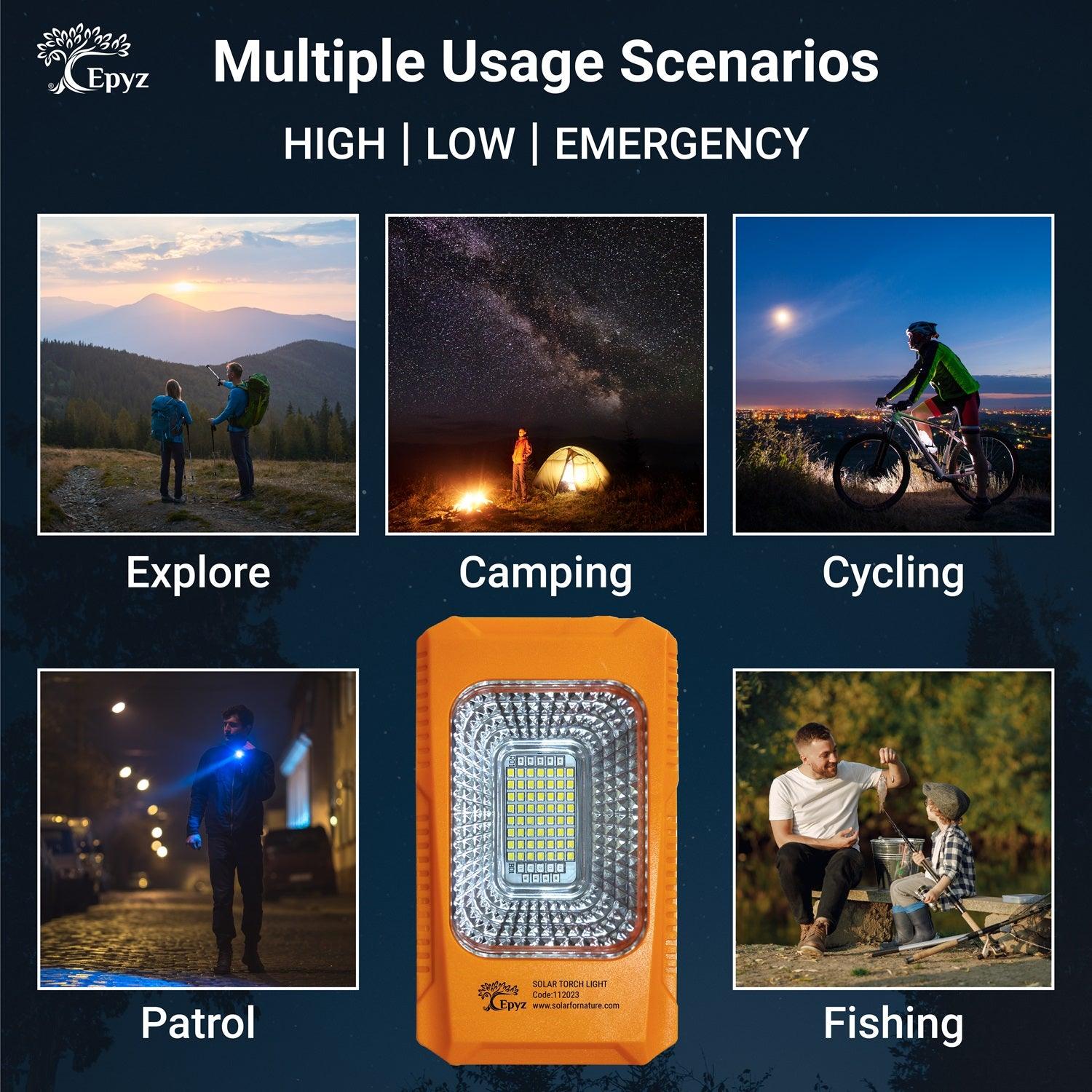 Solar Emergency Light Rechargeable LED Torch