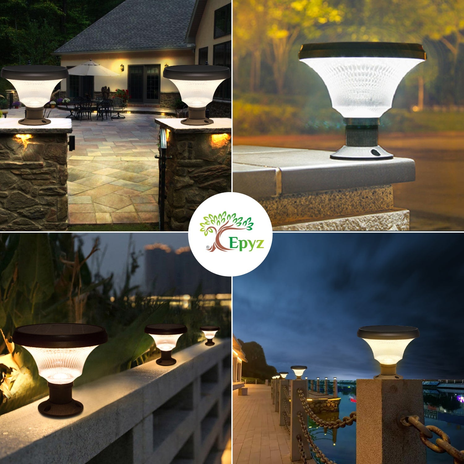 Pillar Light For House | Solar Round Pillar Light 152 Led – Solar For ...