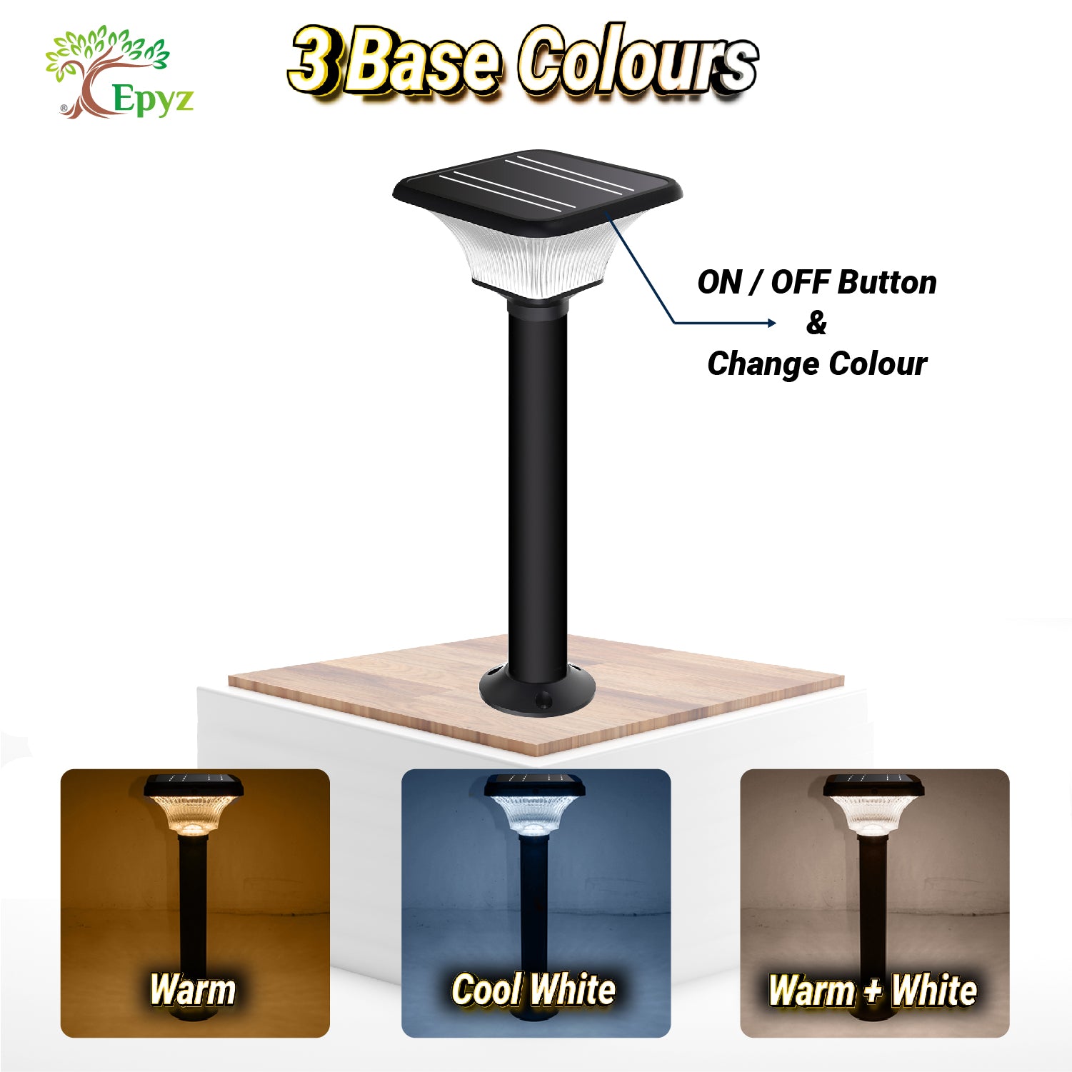 Solar Pillar Light Square With Long Pole for Outdoor - Epyz – Solar For ...